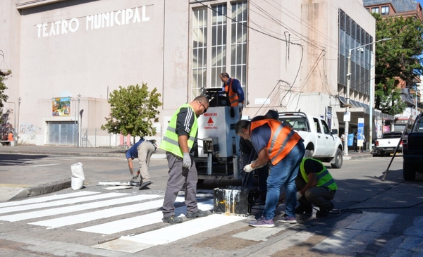 Demarcación de sendas peatonales de edificios públicos y ...